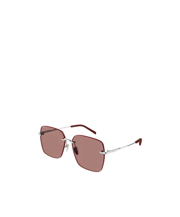 Gucci Specialized Fit Square Frame Rimless Sunglasses