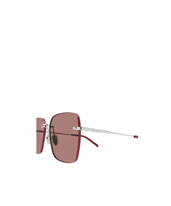 Gucci Specialized Fit Square Frame Rimless Sunglasses