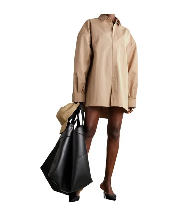 Wardrobe.NYC Oversized Shirt Dress - Nude