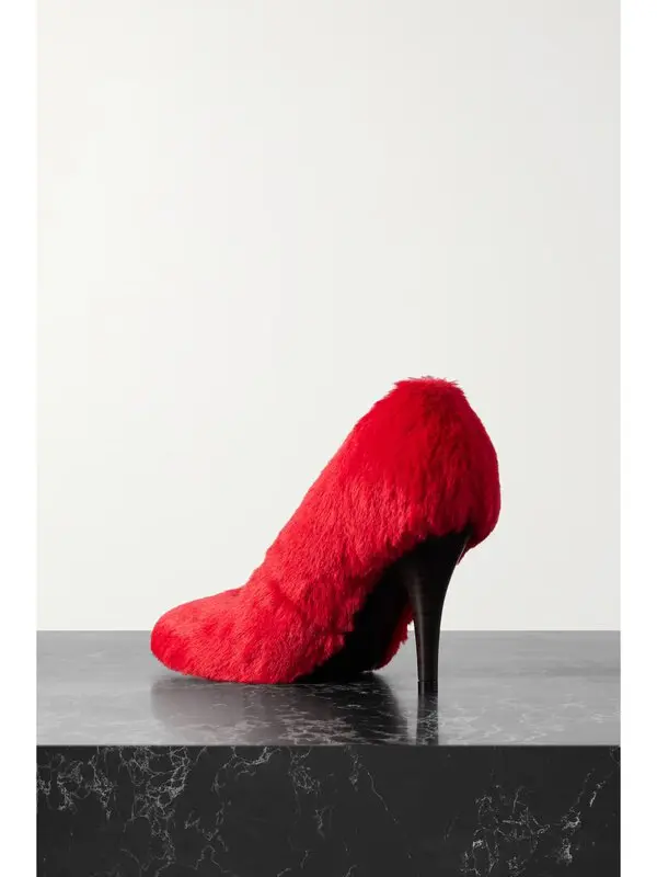 Stella McCartney Ryder 95mm Faux-fur Pumps - Red