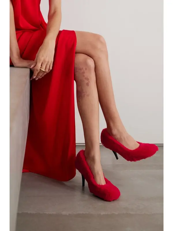 Stella McCartney Ryder 95mm Faux-fur Pumps - Red