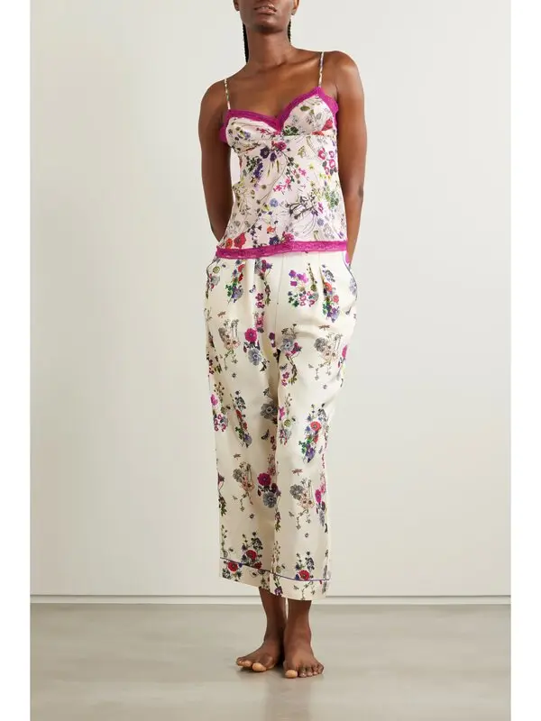 ERES Herbier" Camisole With Floral Print And Lace Trim