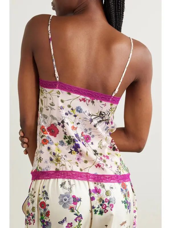 ERES Herbier" Camisole With Floral Print And Lace Trim