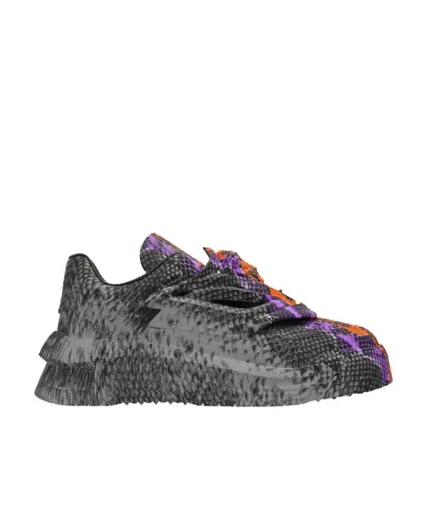 Versace Odissea Python Greca-print Sneakers - Black