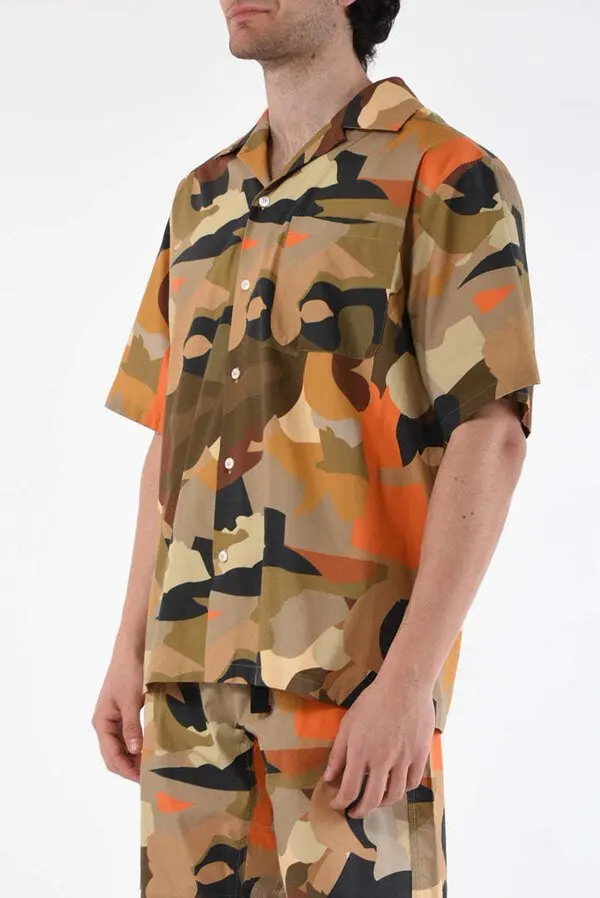 MSGM Camouflage-print Cotton Shirt