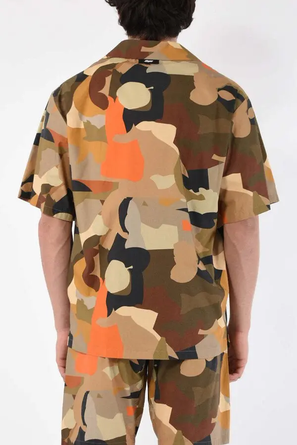 MSGM Camouflage-print Cotton Shirt