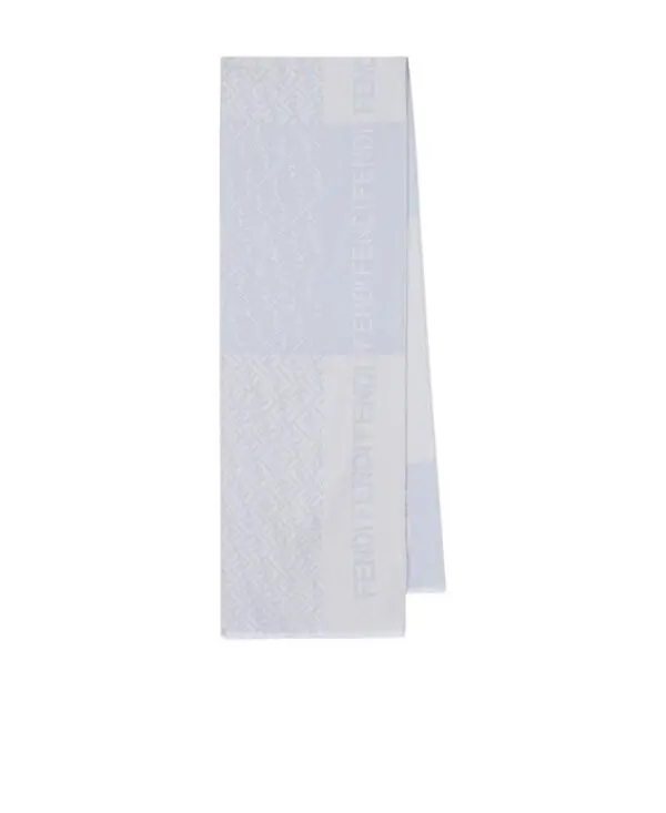 Fendi Rectangular Logo Scarf - Blue