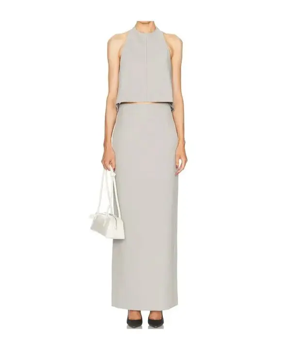Wardrobe.NYC Halter Neck Backless Top - White