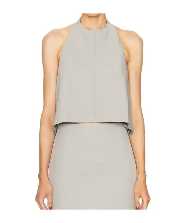 Wardrobe.NYC Halter Neck Backless Top - White