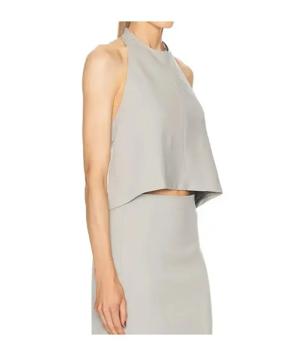 Wardrobe.NYC Halter Neck Backless Top - White