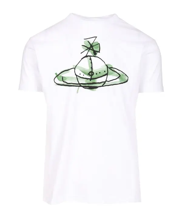 VIVIENNE WESTWOOD Classic T-shirt With Drawn Orb Print - White