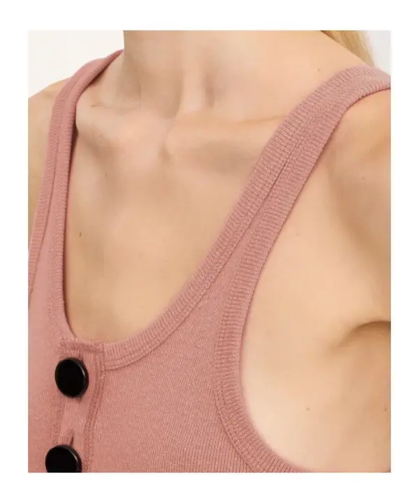 Chloé Logo Embroidered Ribbed Tank Top