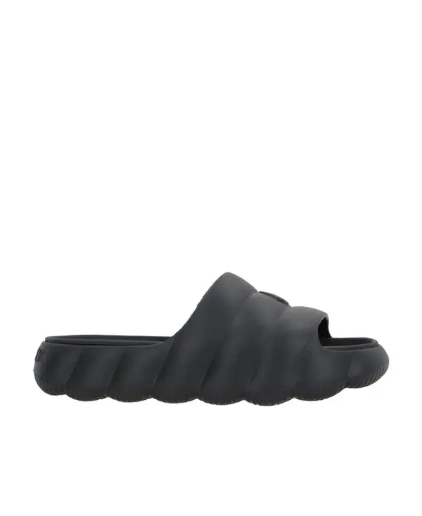 Moncler Quilted Logo Slides - Black