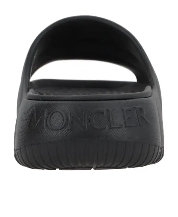 Moncler Quilted Logo Slides - Black