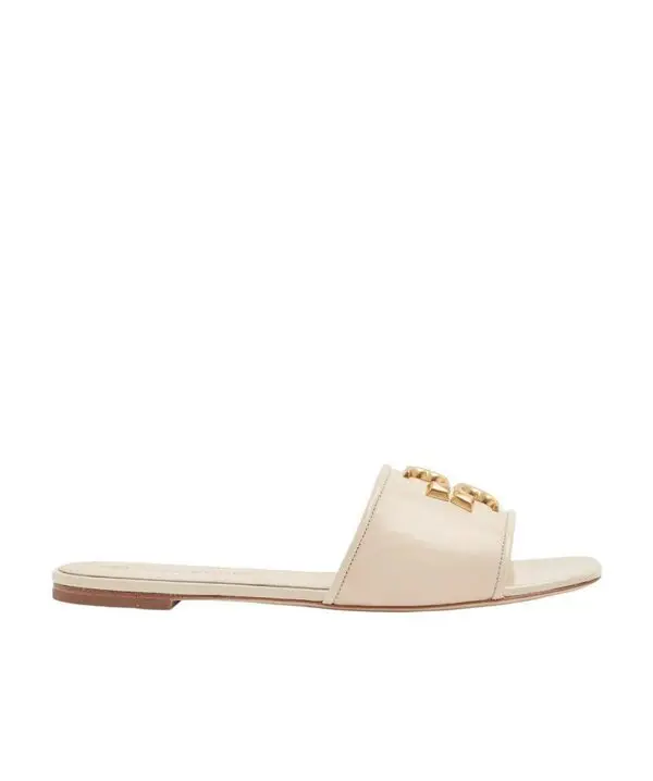 Tory Burch Eleanor Logo Plaque Sandals - Nude