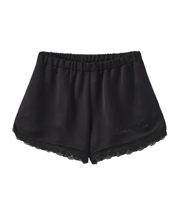 Marissa Chiara Elastic Waist Shorts With Lace Hem Detail