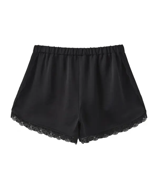 Marissa Chiara Elastic Waist Shorts With Lace Hem Detail
