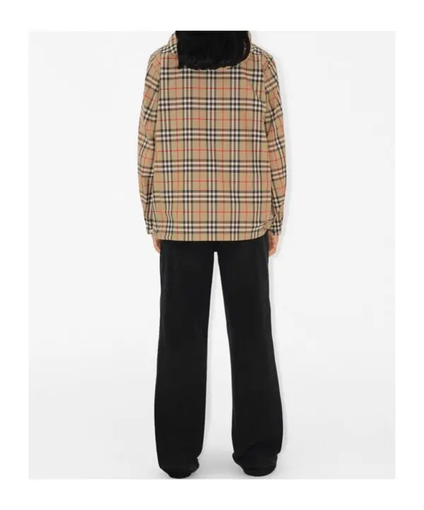 Burberry Checked Hooded Jacket - Archives Beige