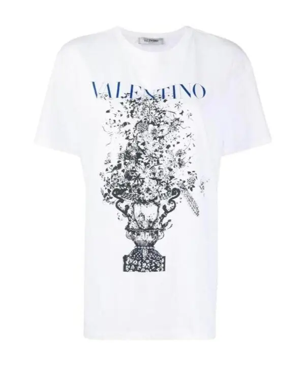 Valentino Garavani Floral Bouquet Logo T-shirt - White
