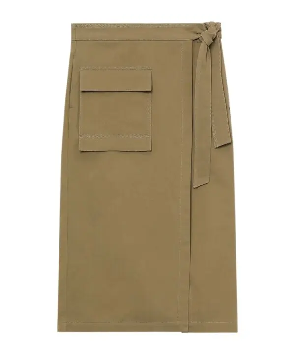 Closed Lace Pocket Skirt - Brown