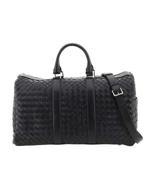 Bottega Veneta Medium Classic Intrecciato Duffle Bag - Black