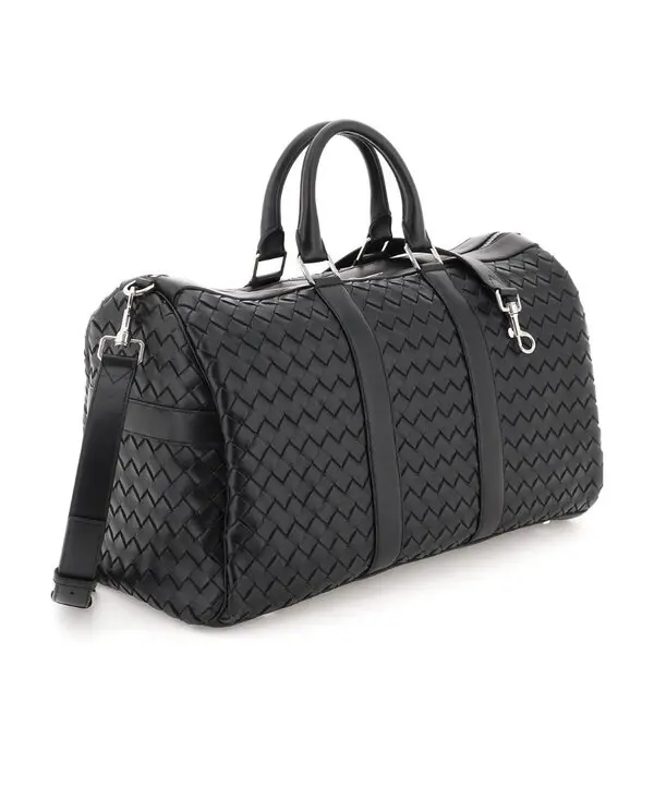Bottega Veneta Medium Classic Intrecciato Duffle Bag - Black