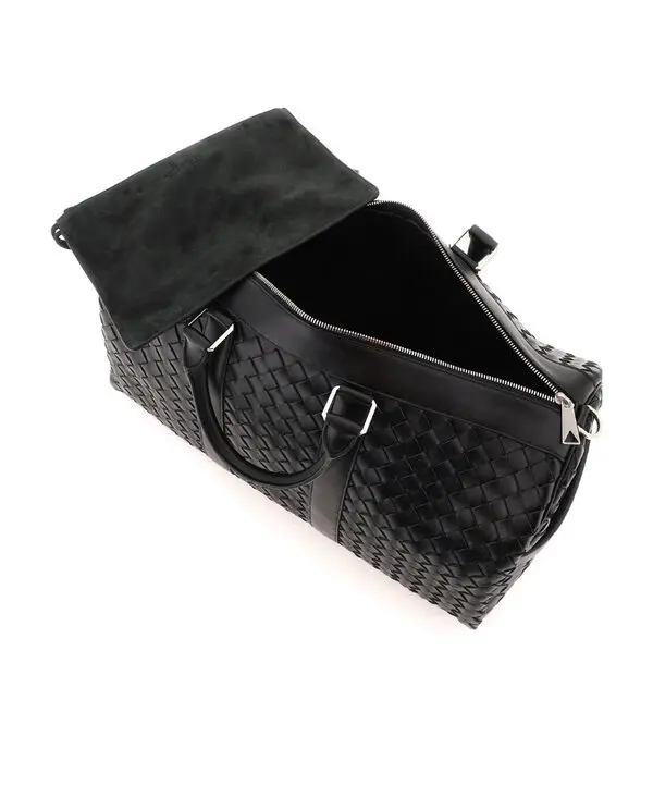Bottega Veneta Medium Classic Intrecciato Duffle Bag - Black