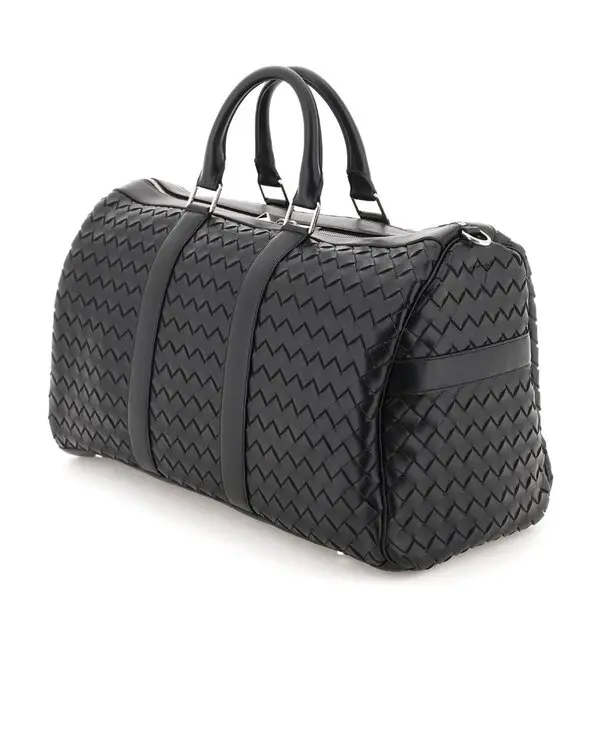 Bottega Veneta Medium Classic Intrecciato Duffle Bag - Black