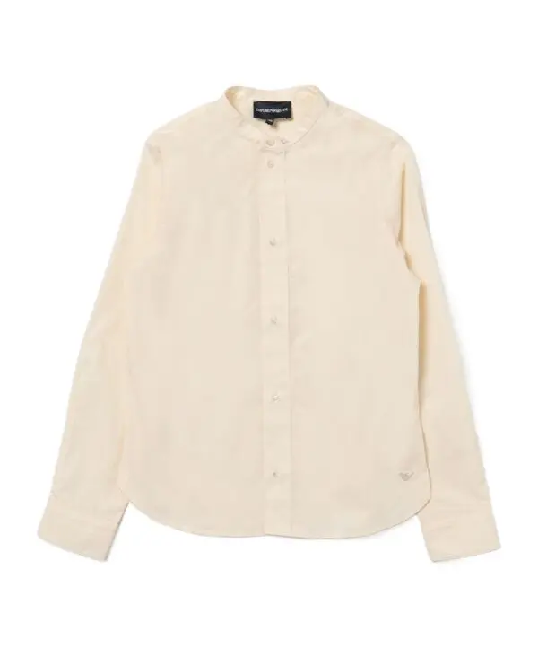 Emporio Armani Stand-up Collar Long Sleeve Shirt - Nude