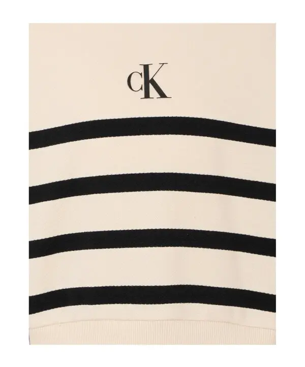 Calvin Klein Striped Cotton Dress With Crewneck