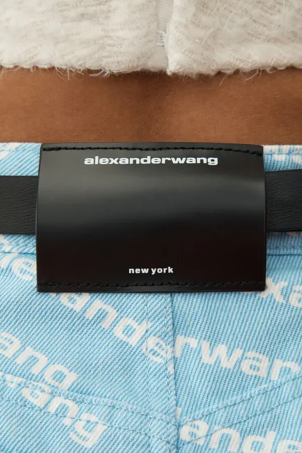 Alexander Wang High Rise Logo Denim Shorts - Blue