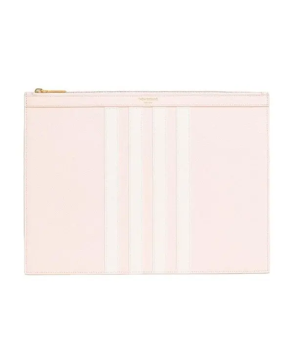 Thom Browne 4-bar Appliqué Medium Document Holder - Light Pink
