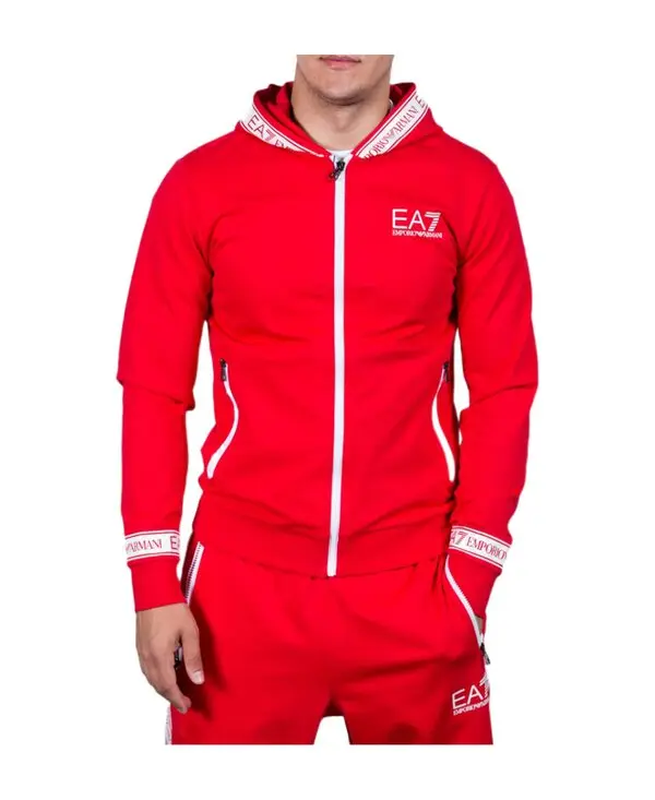 EA7 Zip-up Hooded Jacket With Logo Detail