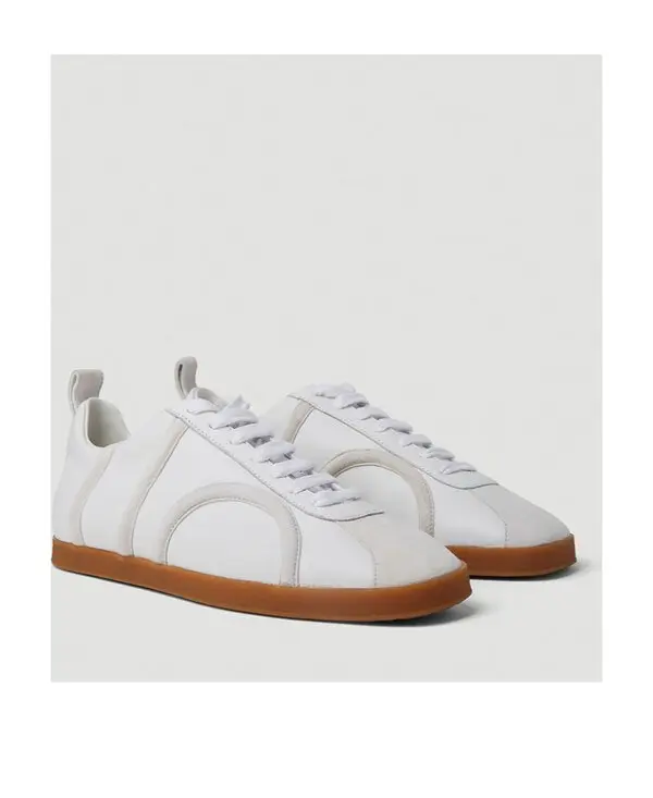 TOTEME Round Toe Lace-up Sneakers - White