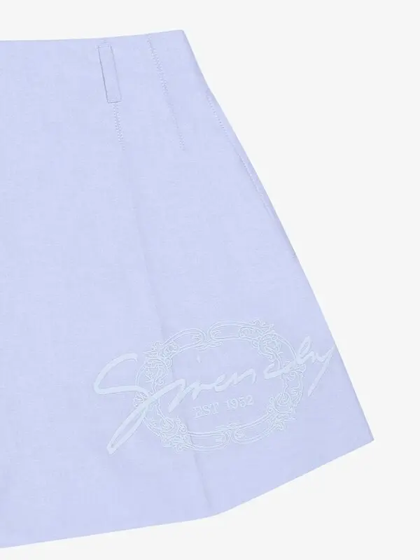 Givenchy High-waisted Shorts With Embroidered Logo - Light Blue
