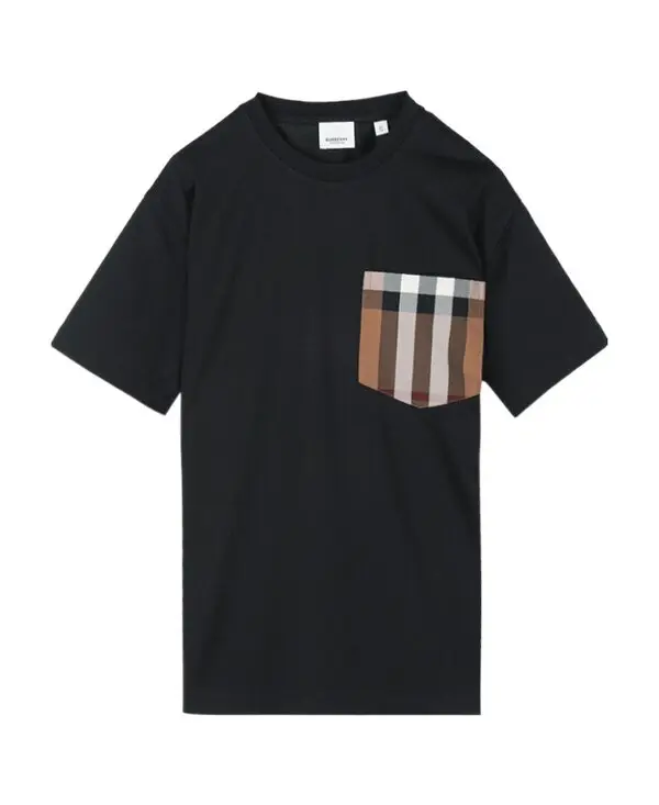 Burberry Vintage Check-detailed Crewneck T-shirt - Black