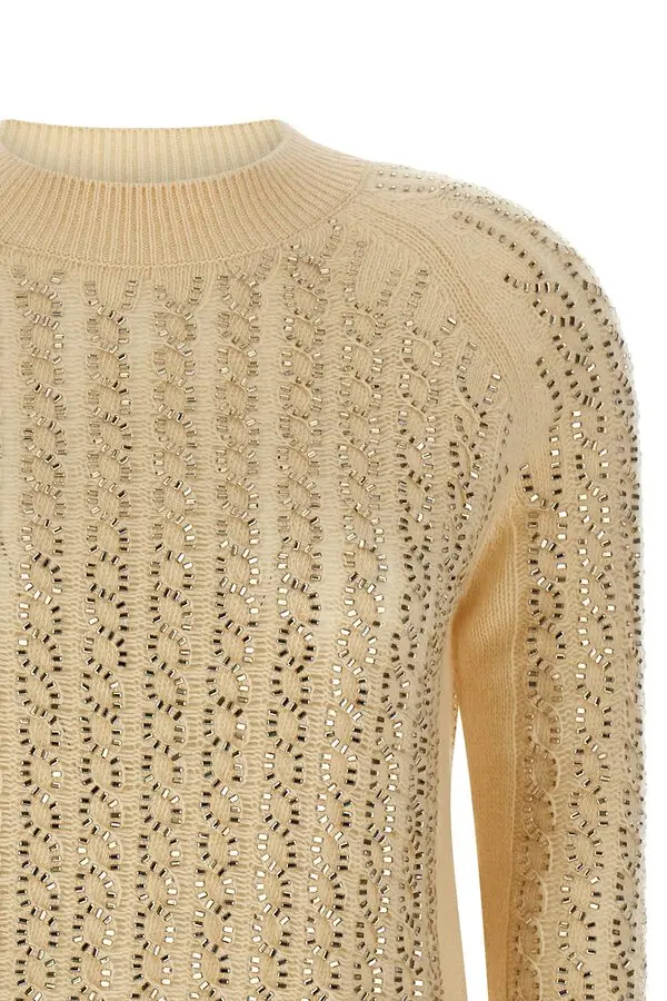 Ermanno Scervino Braided Knitwear With Baguette Studs