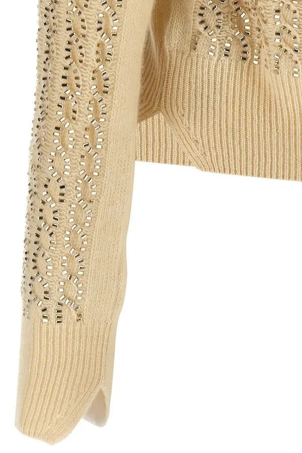 Ermanno Scervino Braided Knitwear With Baguette Studs