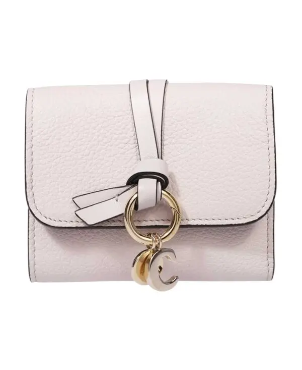 Chloé Logo Plaque Tri-fold Wallet - White