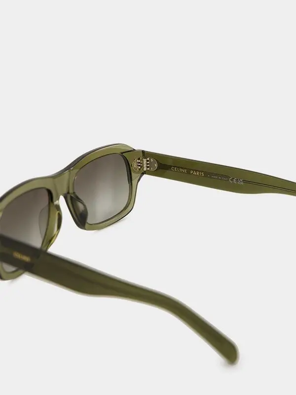 Celine Black Frame 61 Sunglasses - Green