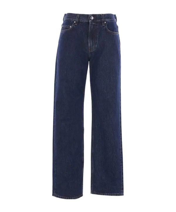TOTEME Straight-leg Jeans With Logo Patch - Indigo