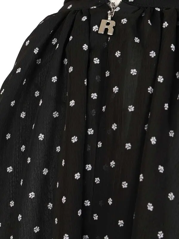 ROTATE BY BIRGER CHRISTENSEN Halterneck Floral Print Bow Top - Black