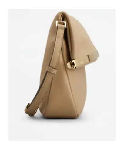TOD'S Logo Debossed Flap Bag - Nude