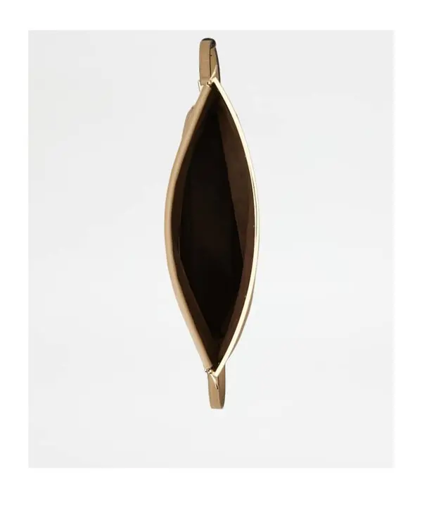 TOD'S Logo Debossed Flap Bag - Nude