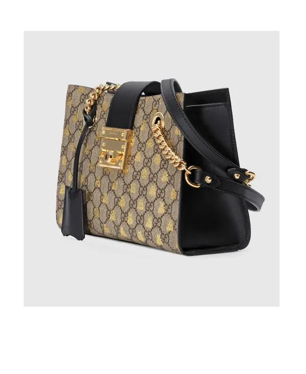 Gucci Padlock Small Shoulder Bag With Gg Bees Motif