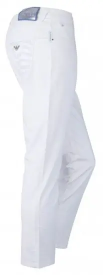 Emporio Armani Straight Leg Logo Jeans - White