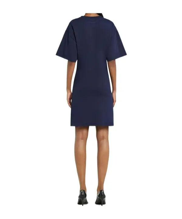 COURREGES Courrèges Embroidered A-line Mini Dress - Navy