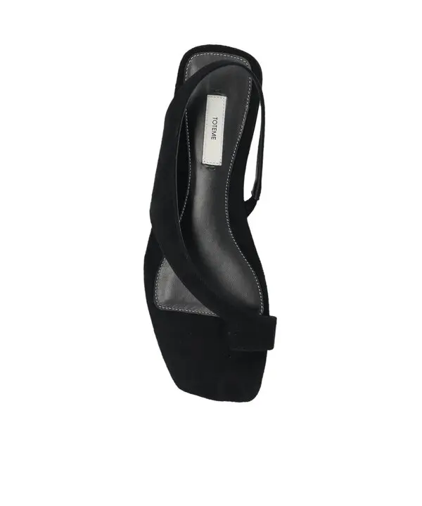 TOTEME Thong Strapped Flat Sandals - Black