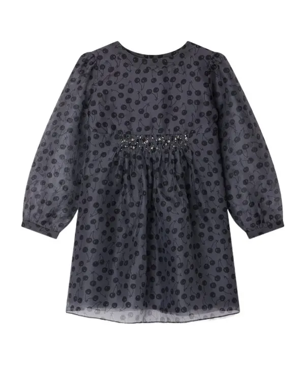 Bonpoint Junia Cherry Print Pleated Dress