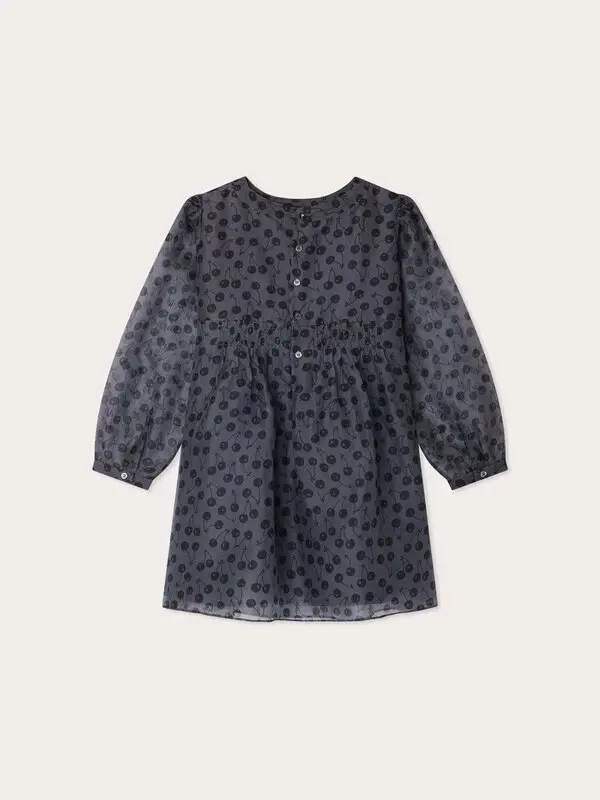 Bonpoint Junia Cherry Print Pleated Dress
